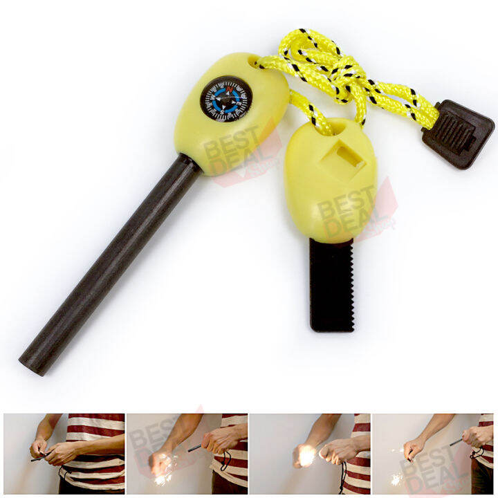 Survivial Army Fire Starter (4 in 1) ก้านแมกนีเซียม แท่งจุดไฟแมกนีเซียม ...