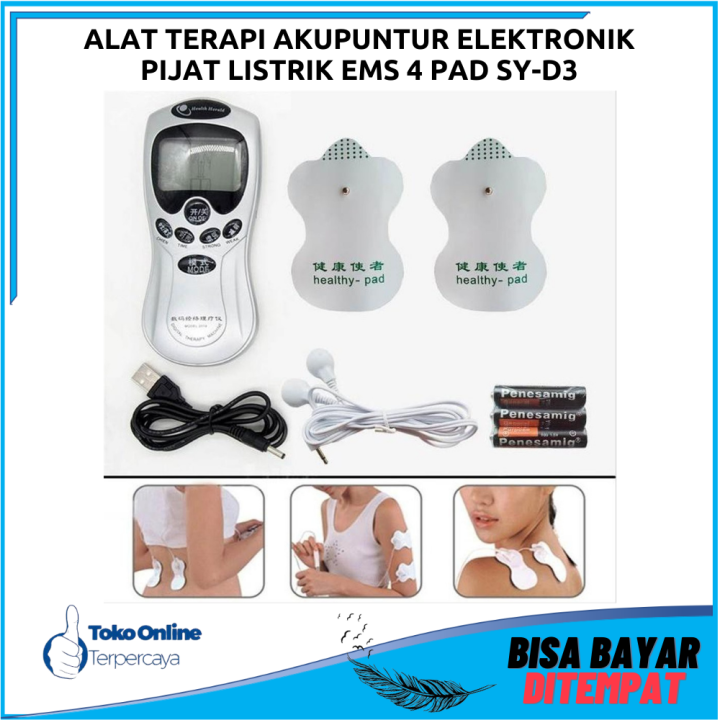 Alat Pijat Terapi Akupuntur Digital Elektronik Pijat Listrik EMS 4 Pad ...