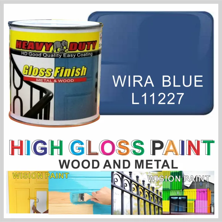 L11227 WIRA BLUE 1L ( 1 LITER ) HEAVY DUTY High Gloss Finish Paint for ...