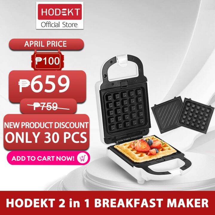 ins recommend HODEKT 2 in 1 Waffle Maker Sandwich Maker Breakfast Maker ...