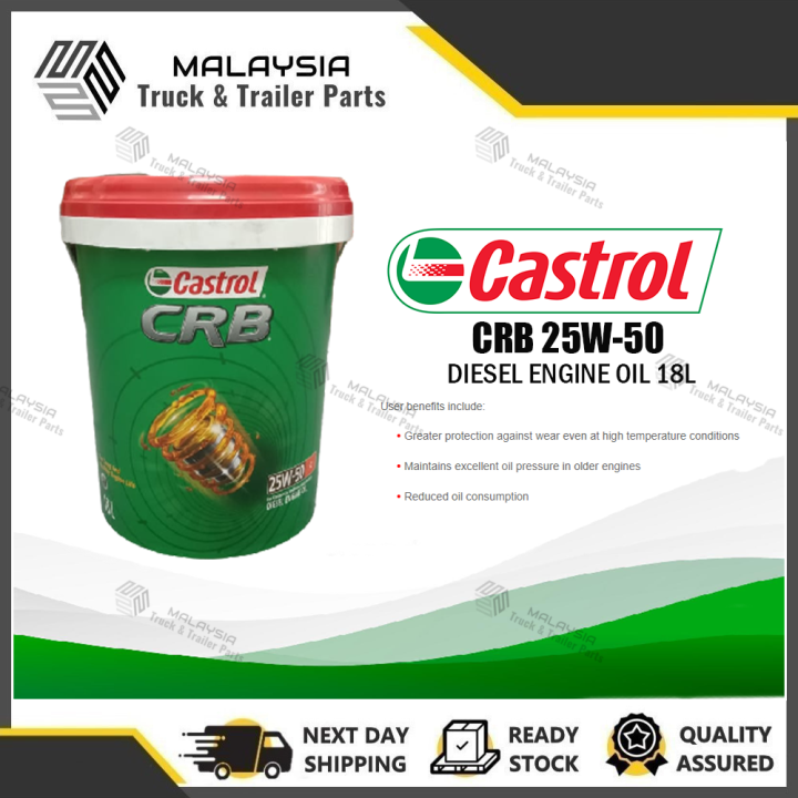 CASTROL CRB 25W-50 DIESEL ENGINE OIL API CF-4 18L 18 LITER | Lazada