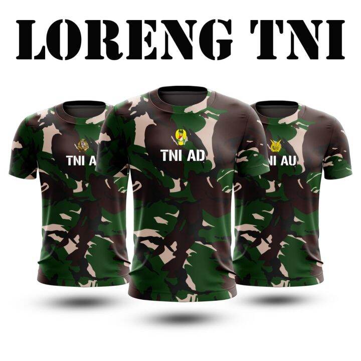Baju Kaos Drifit PDL Loreng TNI AD TNI AL TNI AU Bahan Premium Lengan Pendek | Lazada Indonesia