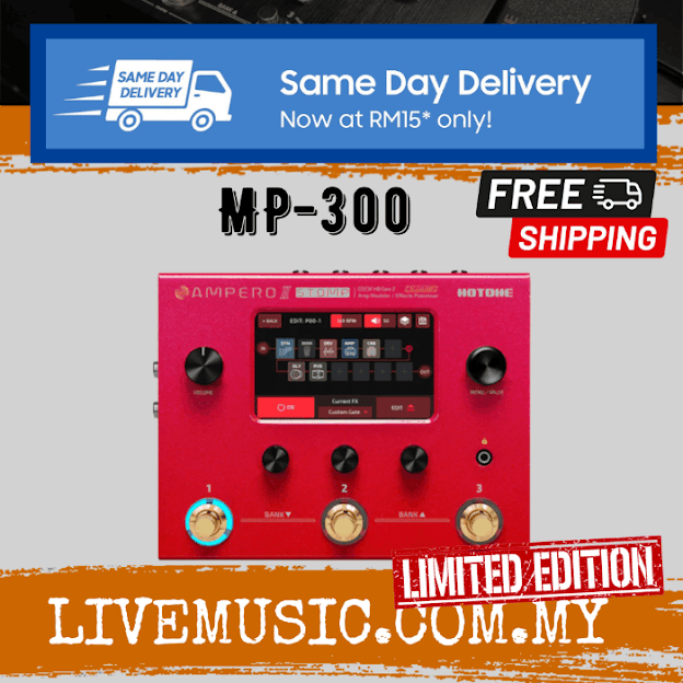 Hotone MP-300 Ampero II Stomp Multieffects Pedal ( MP300 / MP 300 ...