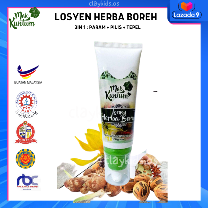 Mak Kuntum Losyen Herba Boreh 100g Krim Panas Ibu Berpantang 3in1 Param ...