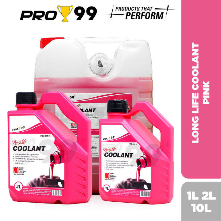 Pro-99 Long Life Coolant Pink - 1L ( 1 Liter ) 2L ( 2 Liters ) 10L ( 10 ...