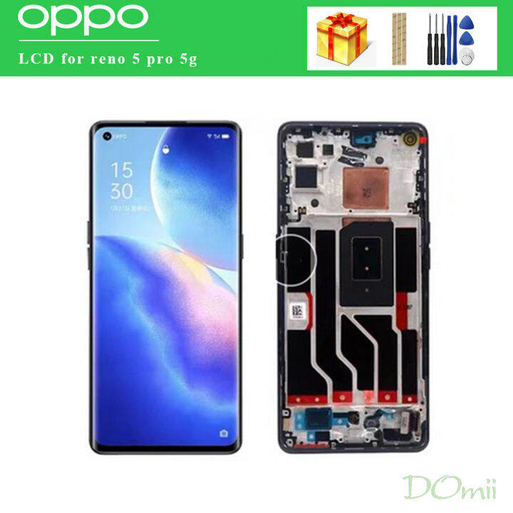 จอ LCD ของแท้6.55นิ้วสำหรับ OPPO Reno 5 Pro 5G PDSM00จอแสดงผล LCD แบบ ...