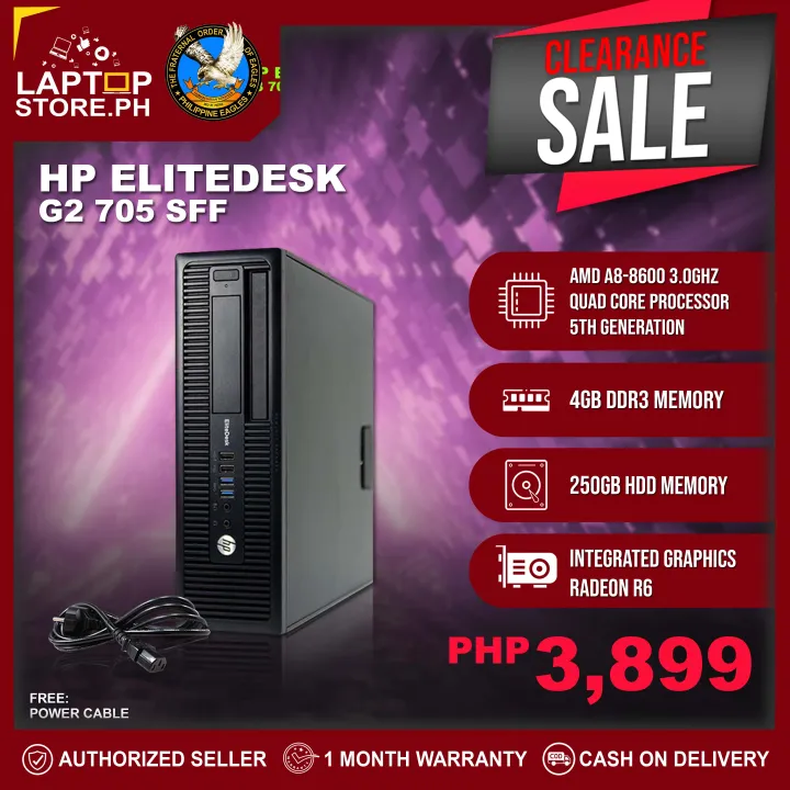 Computer Desktop HP Elitedesk 705 G2 SFF AMD A8-8600 5th Gen 3.0hz 4gb ...