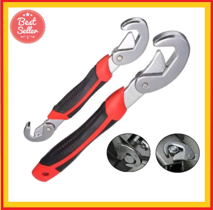 Snap n Grip Universal Wrench Set 2 Piece Adjustable Super Tool Multifunction Socket Carpentry ...