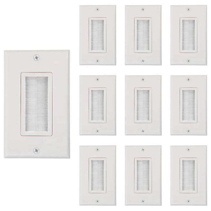 Brush Wall Plate,Decora Style, Cable Pass Through Insert for Wires ... Brush Wall Plate,Decora Style, Cable Pass Through Insert for Wires ...