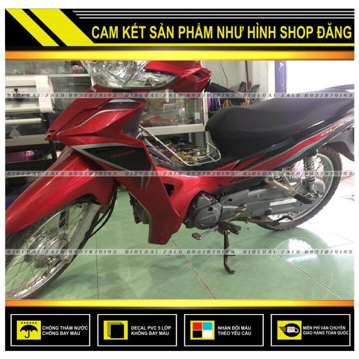 TEM RỜI WAVE BLADE 110 CHẾ MẪU ZIN DÁN XE ĐỎ BỤNG SAU ĐEN | Lazada.vn