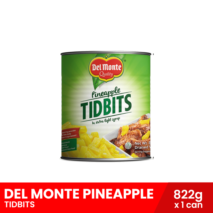 DEL MONTE Pineapple Tidbits 822g, canned fruit, sweet fruit in can ...