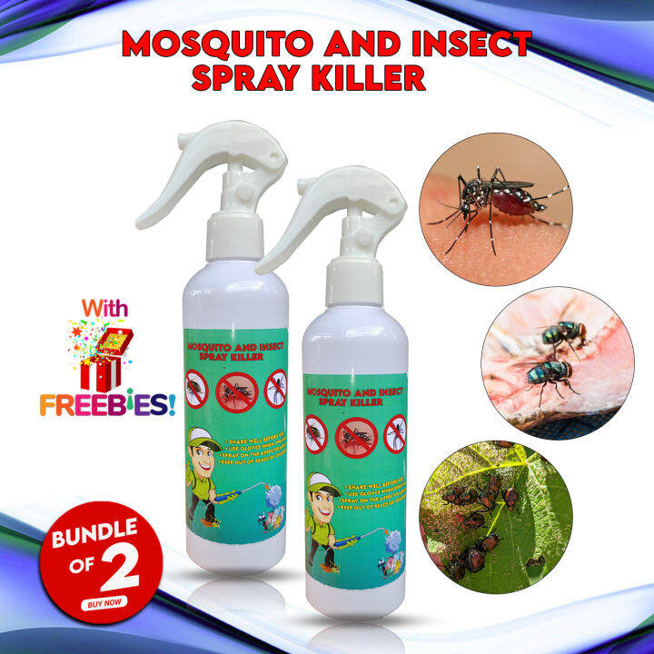 BUNDLE OF 2! Mosquito and Insect (WITH FREEBIES) Spray Killer (250ml ...