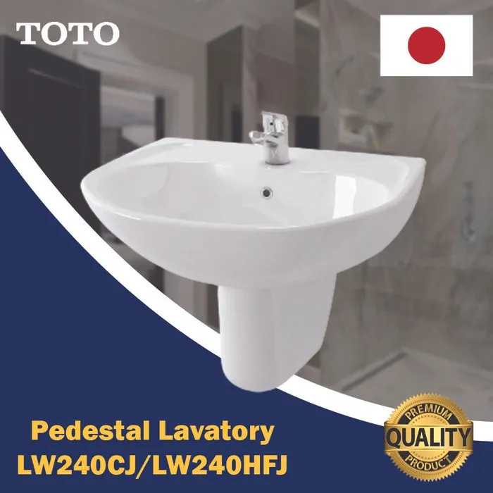 TOTO Wastafel LW240CJ LW240HFJ Complete Set kran TX109KEA | Lazada ...