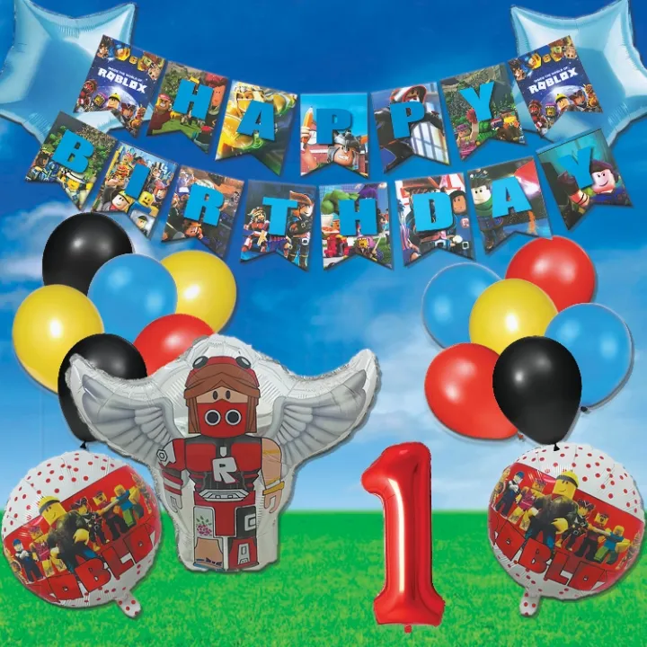 Roblox Balloon Set Birthday party decoration Happy Birthday banner with ...