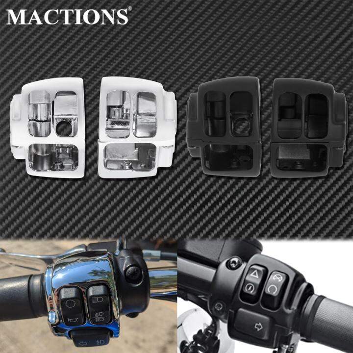 Motorcycle Black/Chrome Switch Housing Cover Handlebar Controls For ...