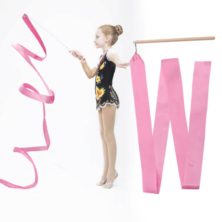 Eoleni Dancing Gymnastics Ribbon Twirling Rhythmic Dance Wand Streamers ...