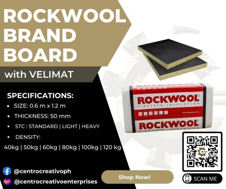 ROCKWOOL BOARD | with VELIMAT | 0.6m x 1.2m This product is used for ...