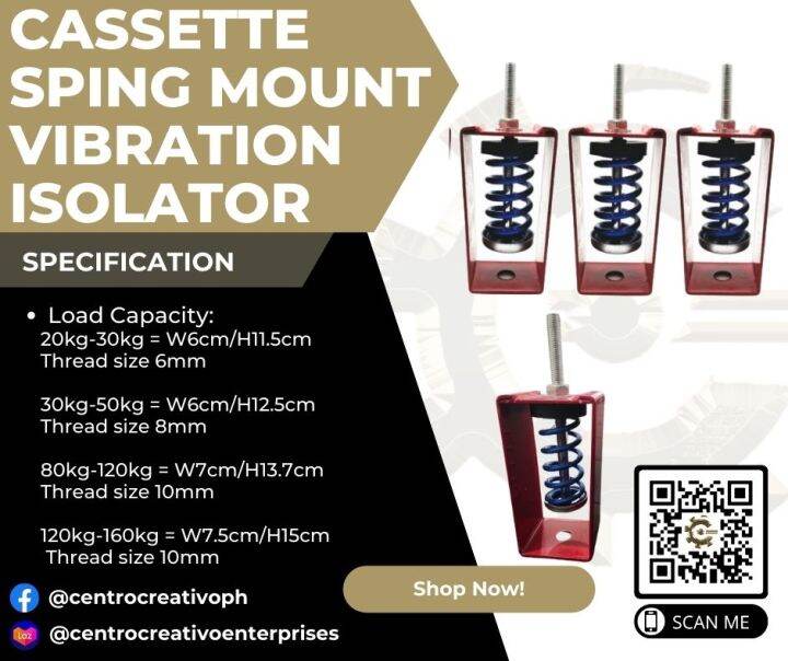 Cassette Spring Mount Vibration Isolator | load capacity: 20kg-30kg ...