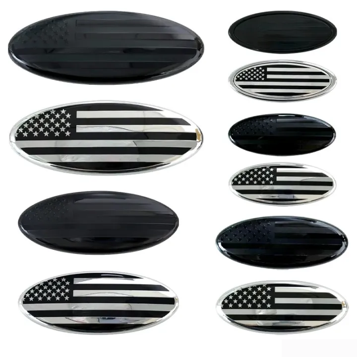 3D ABS Car Front Hood Badge Rear Trunk Sticker American Flag Grill ...