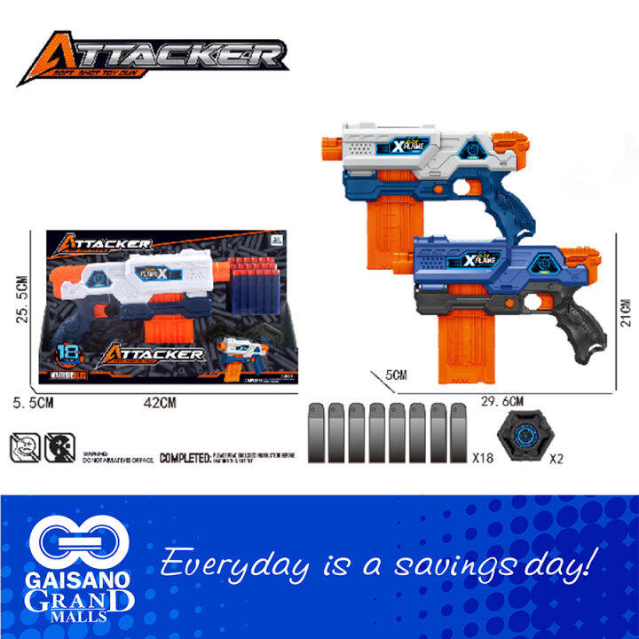 Attacker Nerf Target Gun, Soft Shot Toy Gun Set 625 Gaisano Grand ...