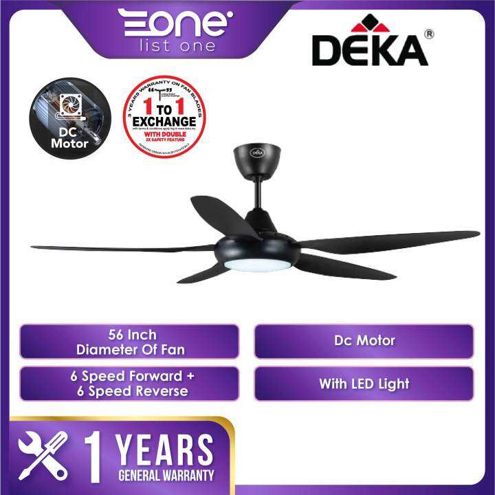 Deka 56'' 5 Blades 12 Speeds Forward & Reverse | Dc Motor | Led Ceiling ...