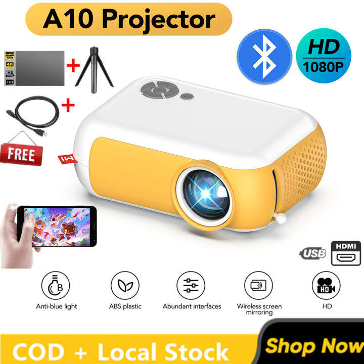 [Free 1*Projector Screen+Tripod+HDMI Cable] Mini LED Projector Portable ...