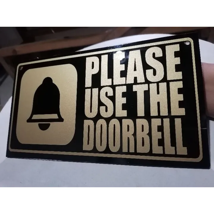 Reflective Aluminum Please Use The Doorbell Signage - 5.9x 7.9 inches ...
