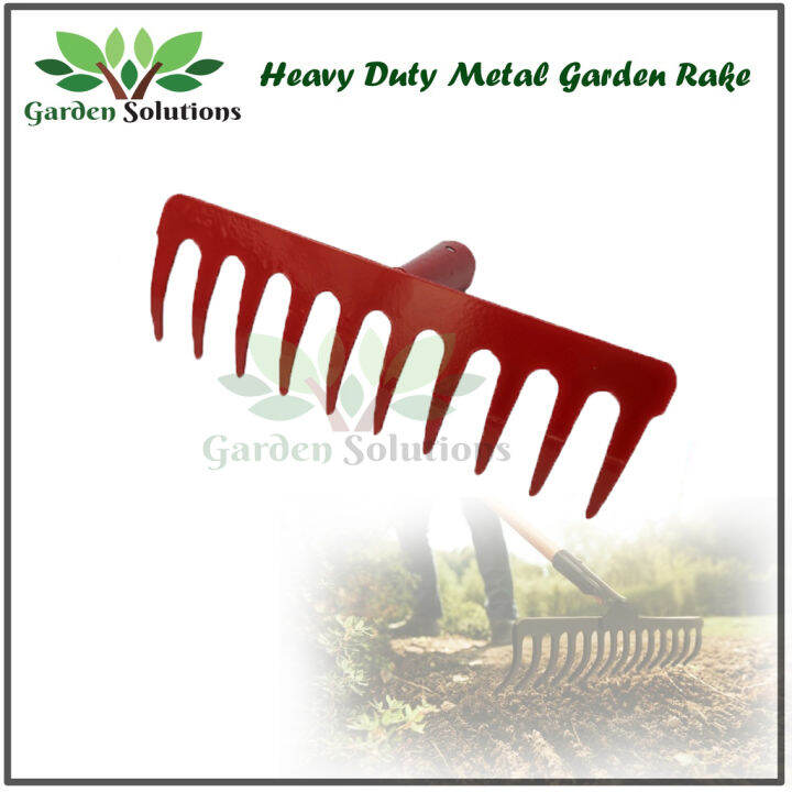 Heavy Duty Red Rake #Pencakar Besi #Garden #Farm #Rumput | Lazada