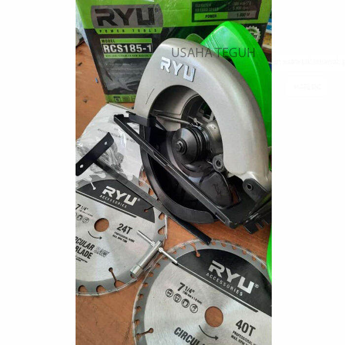Mesin Gergaji Belah Potong Kayu Circular Saw 7" RYU RCS185-1 (Gratis 1 circular saw blade 40 ...