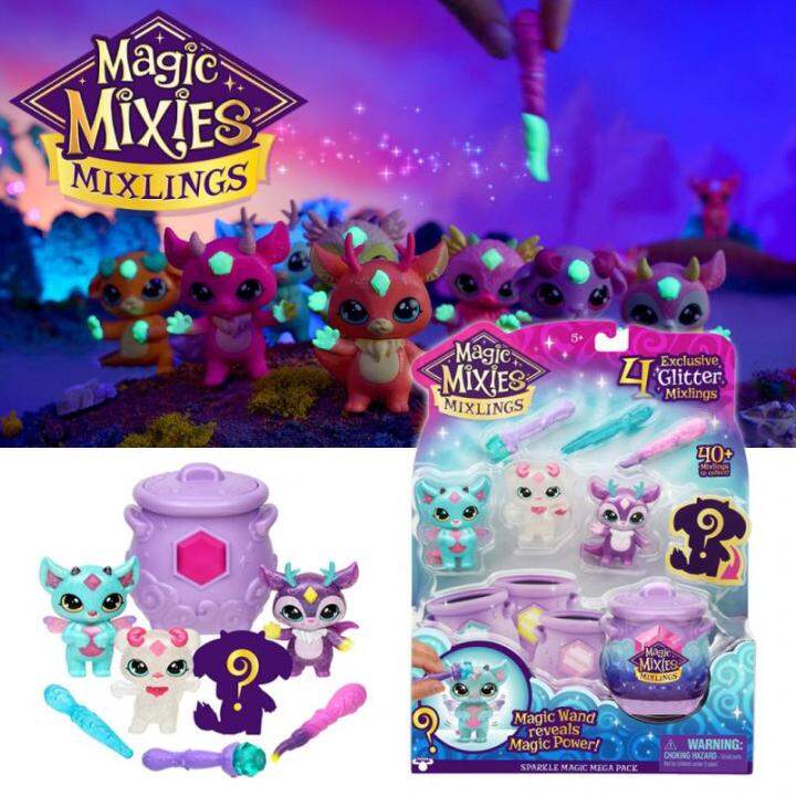 Magic Mixies Sparkle Magic Mega 4 Pack ไม้กายสิทธิ์เผยให้เห็นหุ่นของ ...