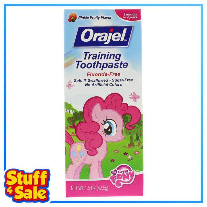 Orajel Training Toothpaste My Little Pony Fluoride-Free Pinkie Fruity ...