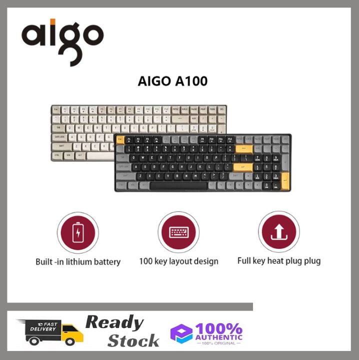 Aigo A100 Gaming Mechanical Keyboard 2.4G Wireless USB Type-c Wired ...