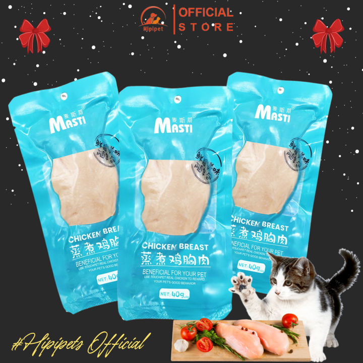 Ức gà hấp cho mèo Hipipet Masti ăn liền cho thú cưng gói 40gr | Lazada.vn