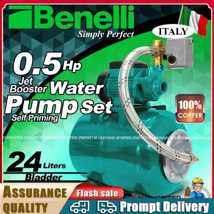 BENELLI 0.5HP 370W Self Priming Jet Booster Water Pump and 24L Capacity ...