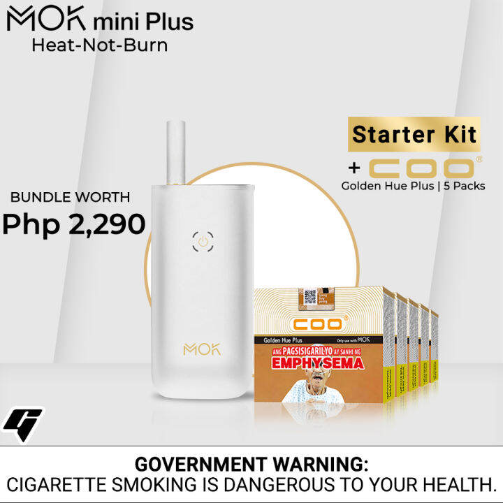MOK Mini Plus (White) + COO 5 Packs of Heat-Not-Burn Sticks | Lazada PH