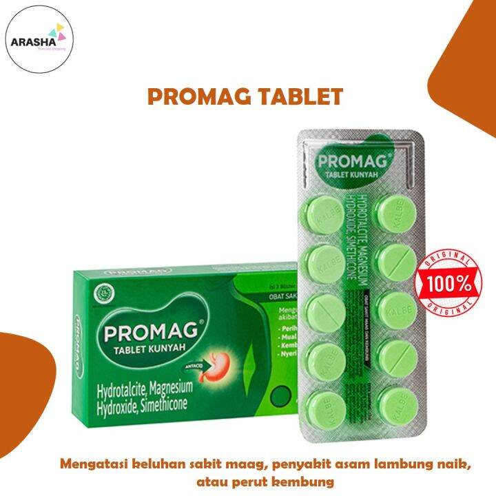 PROMAG TABLET Obat Maag /Asam Lambung/Nyeri Ulu Hati/Perut Kembung Per ...