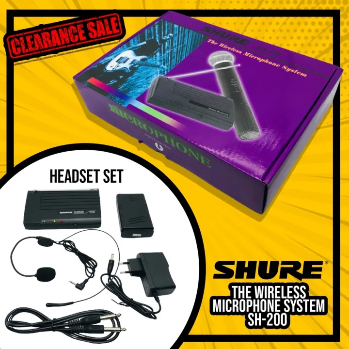 🔥🔥 ⚡xxEANCExx SHURE The Wireless Microphone System SH200 (ADSET SET)⚡ | Lazada PH