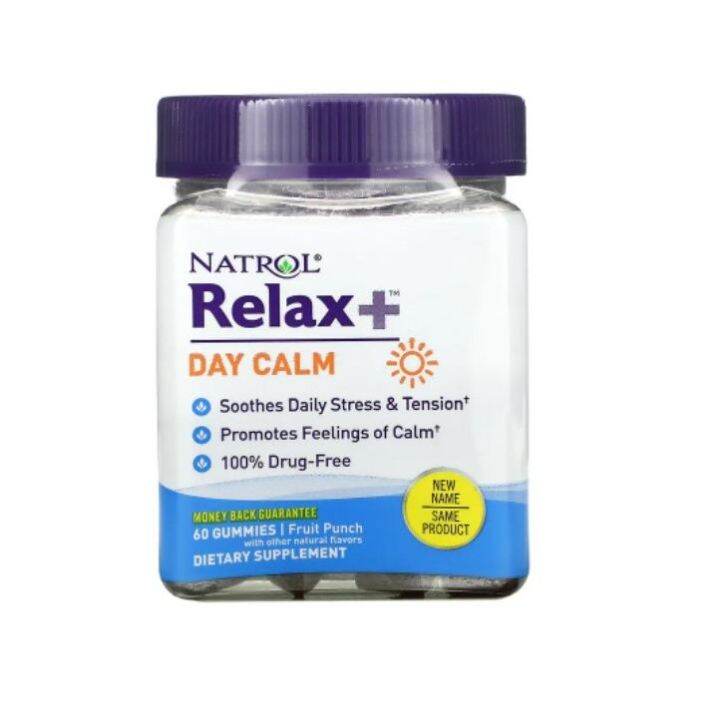 Natrol, Relax+, Day Calm, Fruit Punch, 60 Gummies | Lazada PH