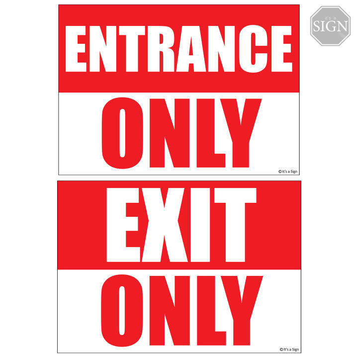 Entrance Exit Only Sign - Laminated Signage - A4 Size | Lazada PH
