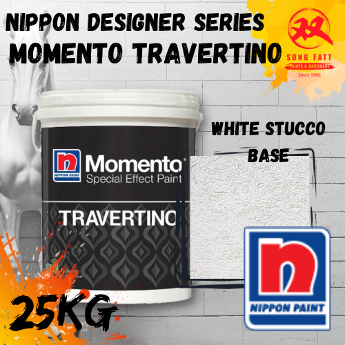 Nippon Paint Momento Travertino (White base) 25kg (Song Fatt) Stucco ...