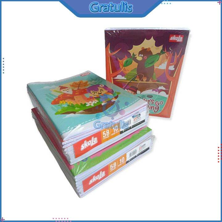 BUKU TULIS SKOLA 58 LEMBAR 1 PAK [A5] / BUKU CATATAN SEKOLAH 1 PACK ...