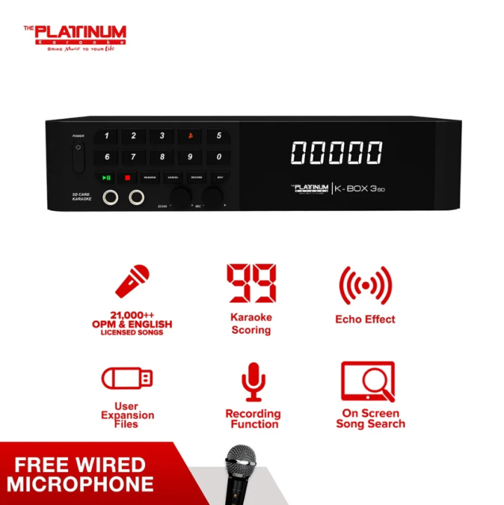 Platinum KBOX3/K BOX 3 /K B0X-3 SD Home Karaoke SD Card Player with 21K ...