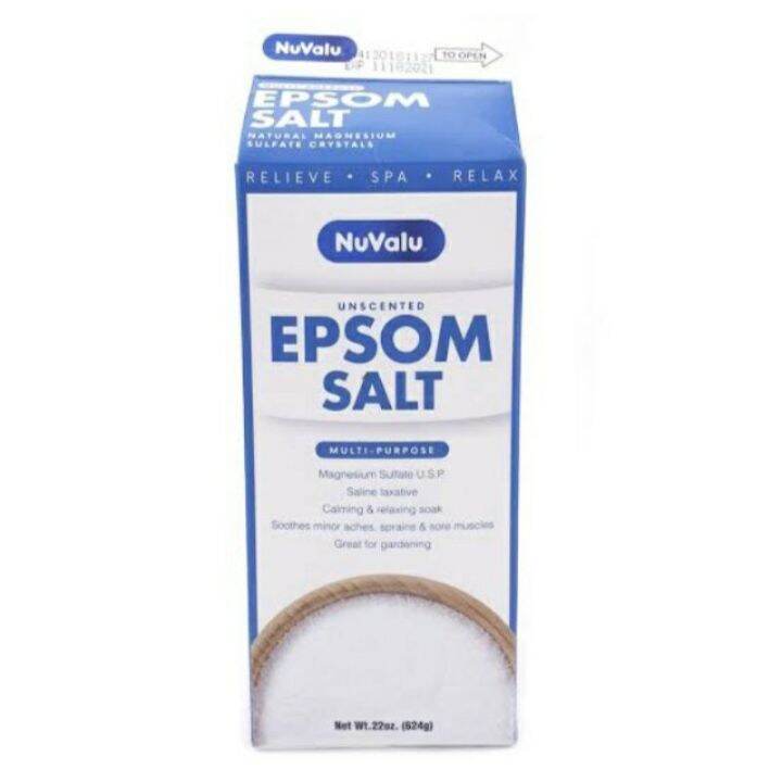 Nuvalu Epsom Salt Magnesium Sulfate Unscented Saline Laxative 624g 454g ...
