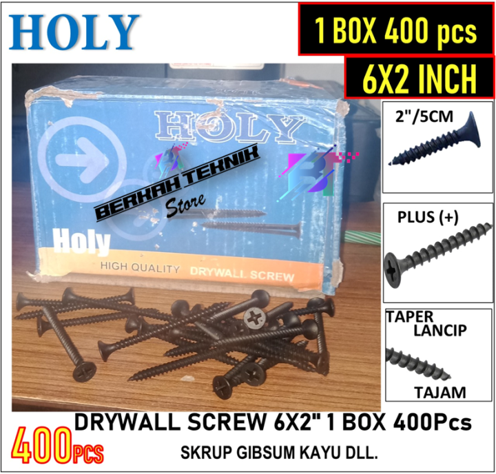 Skrup Gypsum Kayu Skrup Gipsen Hitam 6x2 Inch 1 Dus Isi 400 pcs ...