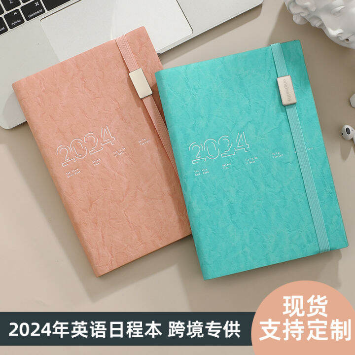 2024 English Schedule Book Notebook Planer Notebook A5pu Notepad 365 ...