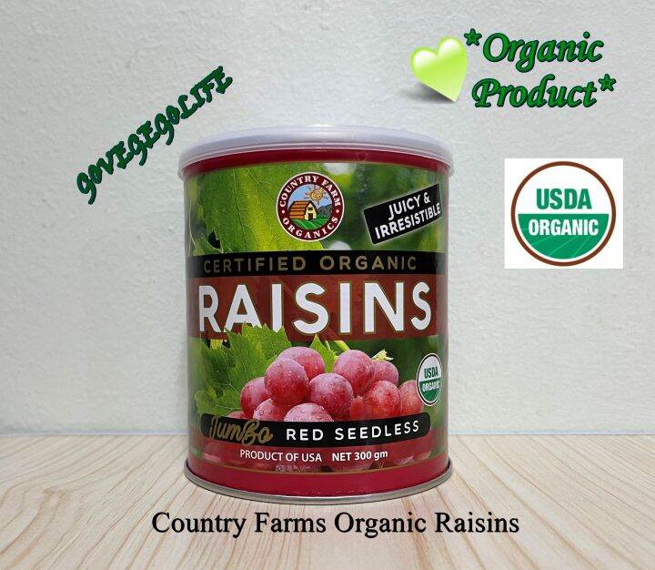 Country Farms Organic Raisin ( Red) HALAL 有机葡萄干（红) - 300g | Lazada