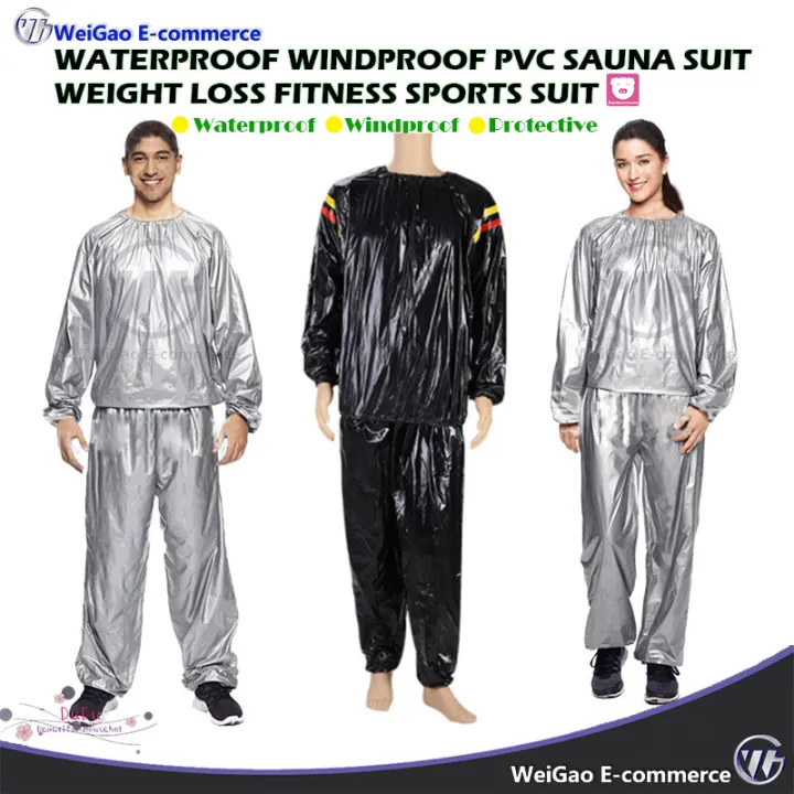 WG NEW Color Black PVC Sauna Suit sport suit unisex large size sport ...