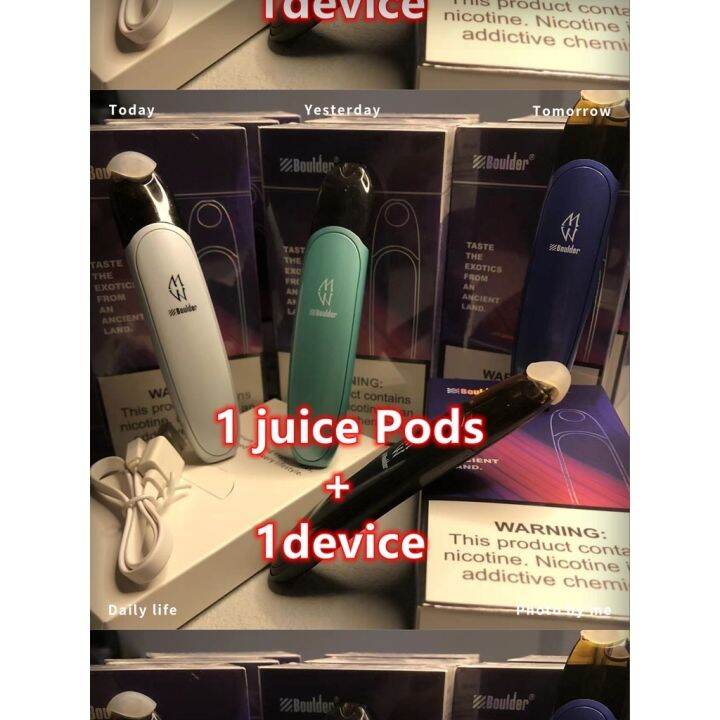 【ready stock】Boulder rechargeable NO disposable Vape Device set with 1 ...