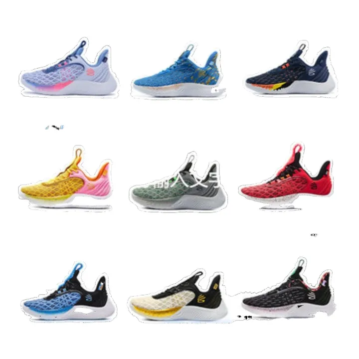 Curry Flow 9 basketball shoes navy blue warrior powder men s and women ...