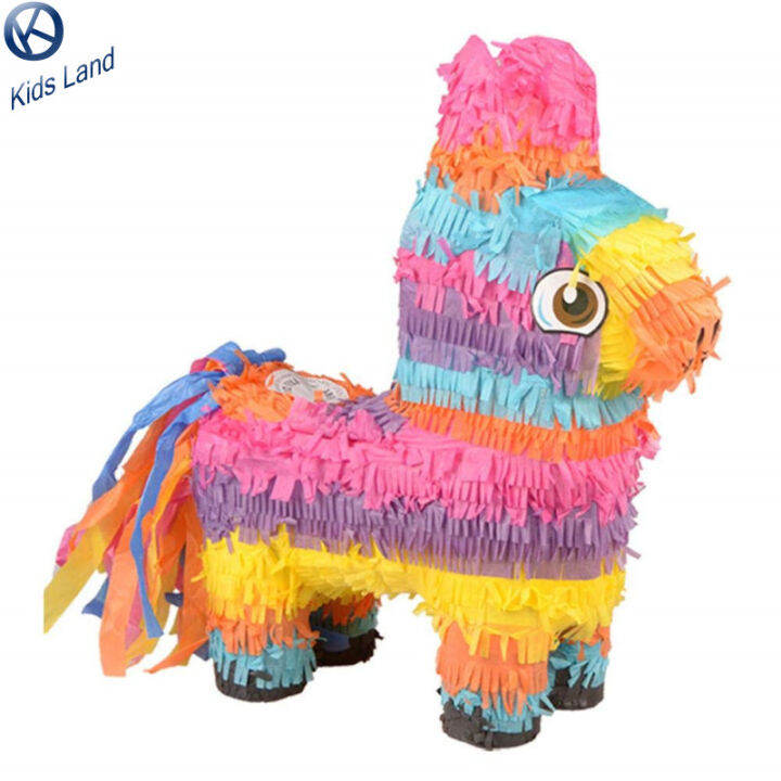 Small Rainbow Donkey Shape Pinata Game Prop for Kids Birthday Party ...